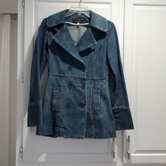 Juicy Couture | Jackets & Coats | Denim Pea Coat | Poshmark